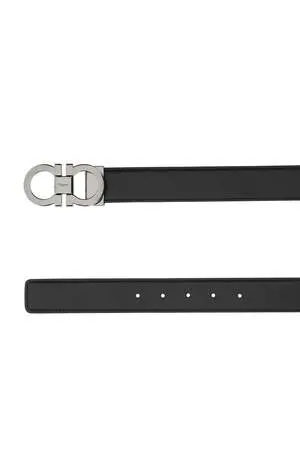 FERRAGAMO Reversible Leather Belt - Black