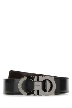 FERRAGAMO Reversible Leather Belt - Black