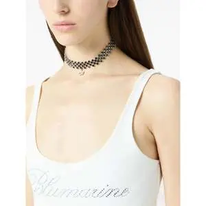 Blumarine Crystal Embellished Chain Detail Necklace