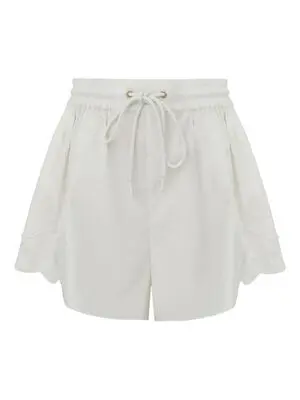 Zimmermann ZIMMERMANN Daylight Cotton Shorts With Embroidered Detail And Scalloped Hem Multicolor