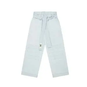 Stella McCartney Belted Denim Pants With Knee Detail - Blue