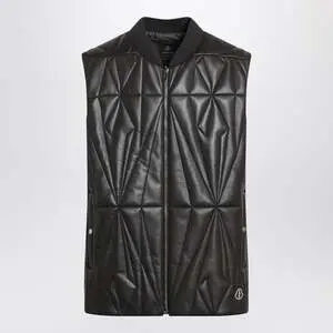 Moncler Quilted Faux Leather Vest - Brown