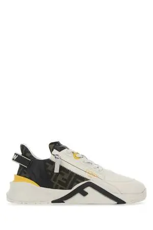 Fendi Leather And Fabric Flow Sneakers
