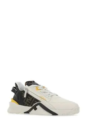 Fendi Leather And Fabric Flow Sneakers
