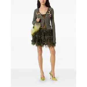 Blumarine Spaghetti Straps Tiered Skirt Dress
