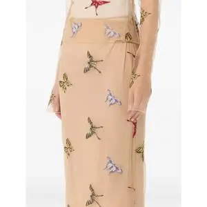 Blumarine Embellished Butterfly Straight Skirt