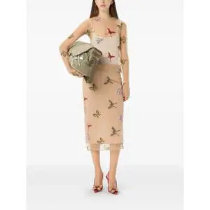 Blumarine Embellished Butterfly Straight Skirt