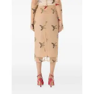 Blumarine Embellished Butterfly Straight Skirt