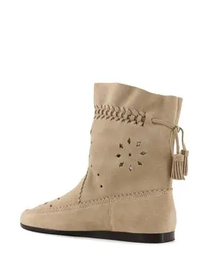 Isabel Marant Étoile Woosta Perforated Suede Boots - Multicolor