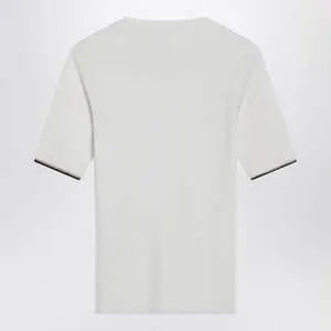 Brunello Cucinelli White Cashmere And Silk Knit Top