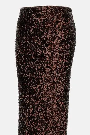 ROTATE BY BIRGER CHRISTENSEN Sequin Pencil Midi Skirt With Deep Slit - Multicolor
