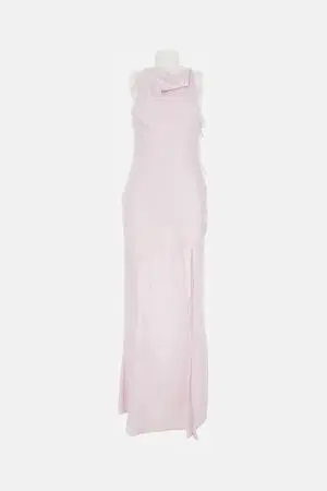 ROTATE BY BIRGER CHRISTENSEN Long Floral Motif V-neck Waterfall Dress - Multicolor