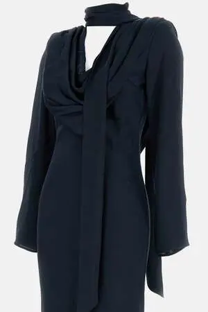 ROTATE BY BIRGER CHRISTENSEN Long Draped Satin Dress - Multicolor