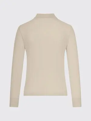 Max Mara Ribbed Knit Polo Shirt - Cream