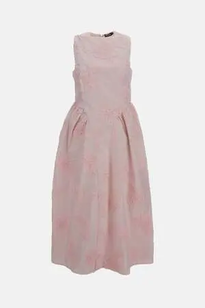 ROTATE BY BIRGER CHRISTENSEN Floral Embroidered Midi Dress - Multicolor