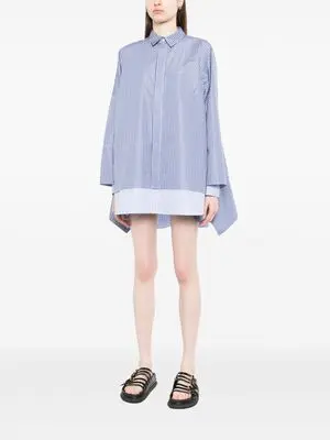 Sacai Striped Cotton Shirt With Layered Design