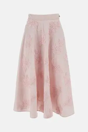 ROTATE BY BIRGER CHRISTENSEN Flower Appliqué Maxi Skirt