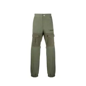 Palm Angels Cotton Cargo Trousers - Green
