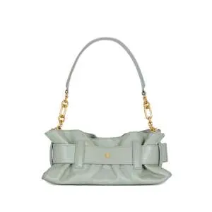 Balmain Leather Clutch Bag With Gold-tone Hardware - Blue