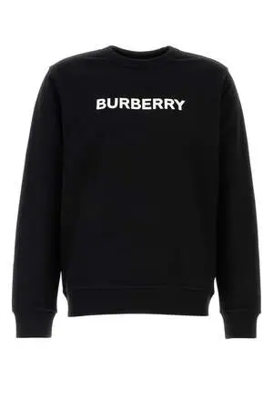 Burberry Cotton Crewneck Sweatshirt With Logo - Black