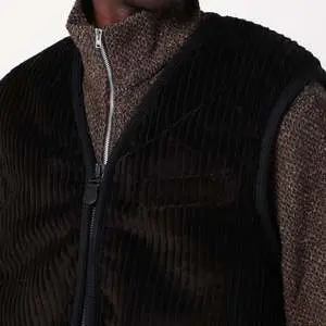 Our Legacy Brown Ribbed Velvet Zip-up Waistcoat