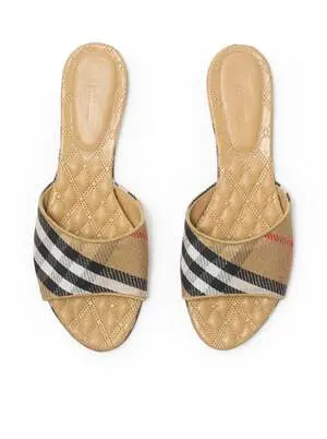 Burberry Sloane Check Slippers - Cream