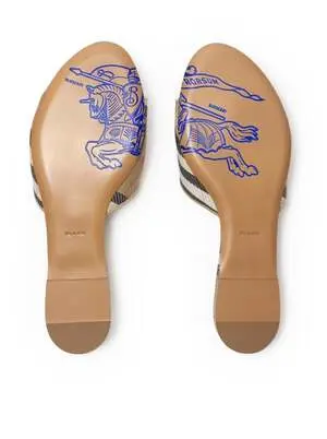 Burberry Sloane Check Slippers - Cream