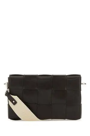 Bottega Veneta Dark Leather Cassette Crossbody Bag - Brown