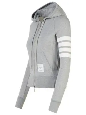 Thom Browne 4-bar" Grey Cotton Zip-up Hoodie