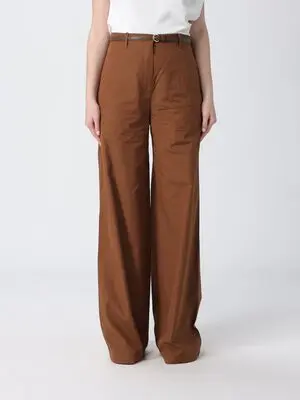 Max Mara Wide Leg Cotton Pants - Gray