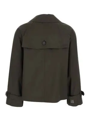 Max Mara Double-breasted Cotton Blend Trench With Cape Detail - Multicolor