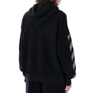 Off-White Pixel Diag Skate Hooded Sweatshirt - Black