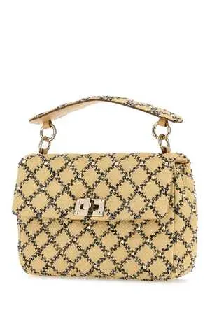 Valentino Garavani Raffia Rockstud Handbag - Brown