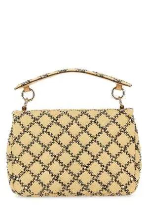 Valentino Garavani Raffia Rockstud Handbag - Brown