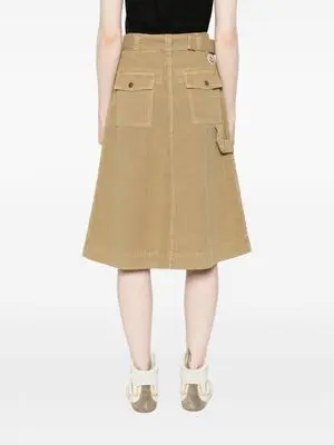 Moncler Belted A-line Cotton Skirt - Multicolor