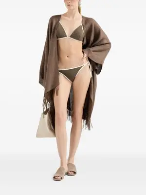 Brunello Cucinelli Triangle Bikini Top With Contrast Trim - Multicolor