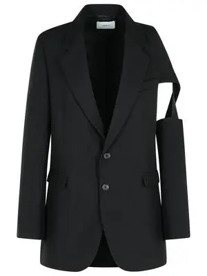 Coperni Cutout Polyester Blazer - Black