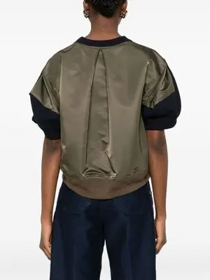 Sacai Cotton Blend Sweater With Appliqué Detailing