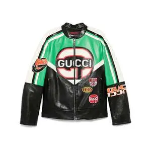 Gucci Color-block Leather Jacket