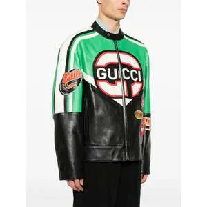 Gucci Color-block Leather Jacket