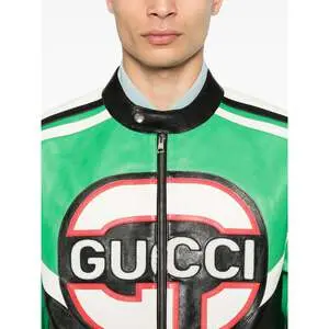 Gucci Color-block Leather Jacket
