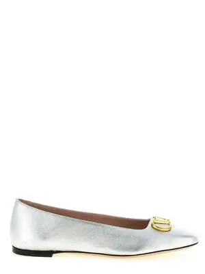 Valentino Garavani Vlogo Signature Ballet Flats - Silver
