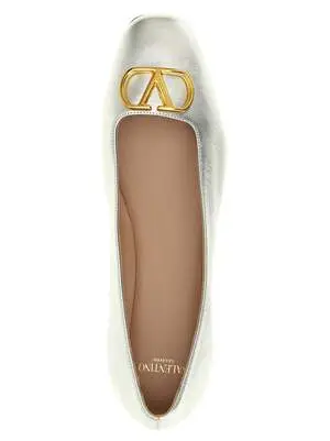 Valentino Garavani Vlogo Signature Ballet Flats - Silver
