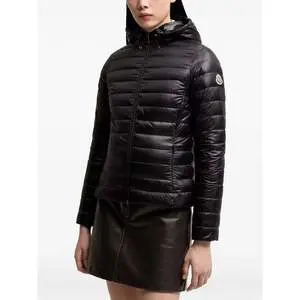 Moncler Quilted Hooded Zip-up Jacket - Black