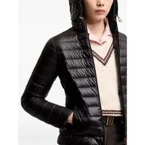Moncler Quilted Hooded Zip-up Jacket - Black