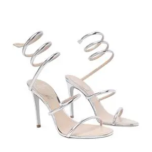 Rene Caovilla Metallic Stiletto Heeled Sandals