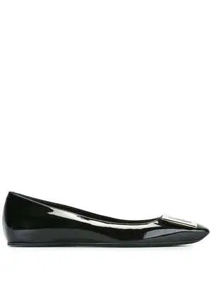 ROGER VIVIER Trompette Buckled Patent Leather Ballerinas - Multicolor