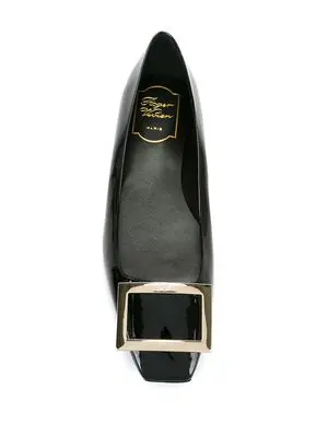 ROGER VIVIER Trompette Buckled Patent Leather Ballerinas - Multicolor