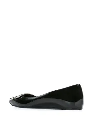 ROGER VIVIER Trompette Buckled Patent Leather Ballerinas - Multicolor