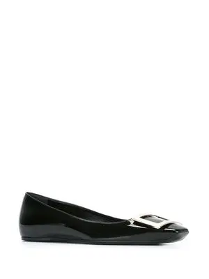 ROGER VIVIER Trompette Buckled Patent Leather Ballerinas - Multicolor